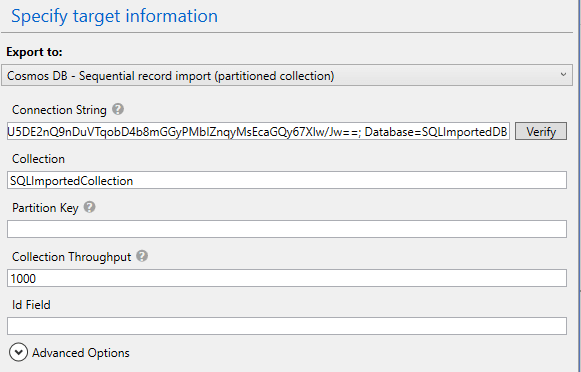 Migrate Sql Table To Cosmos Db Using Cosmos Db Data Migrating Tool